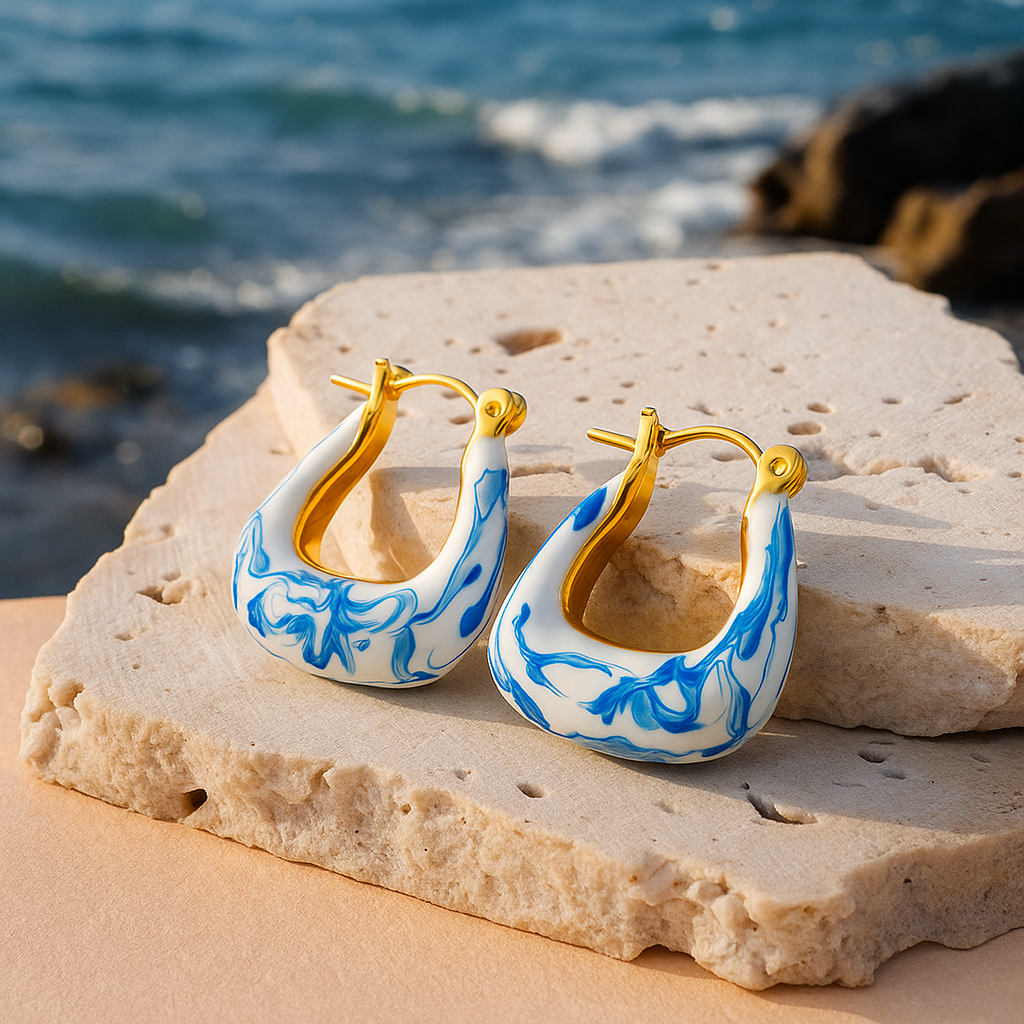 Cierra - Golden Wave Foam Earrings – Omelia&Oliver Jewels