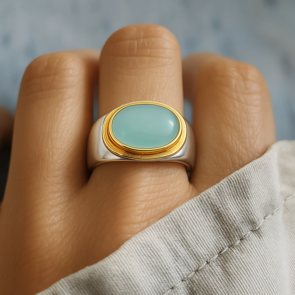 Gabi - Vintage Green Moonstone Ring – Omelia&Oliver Jewels